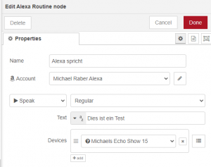 Einfache Alexa-Sprachausgabe mit NodeRed - Dipl.-Ing. Michael J. Raber