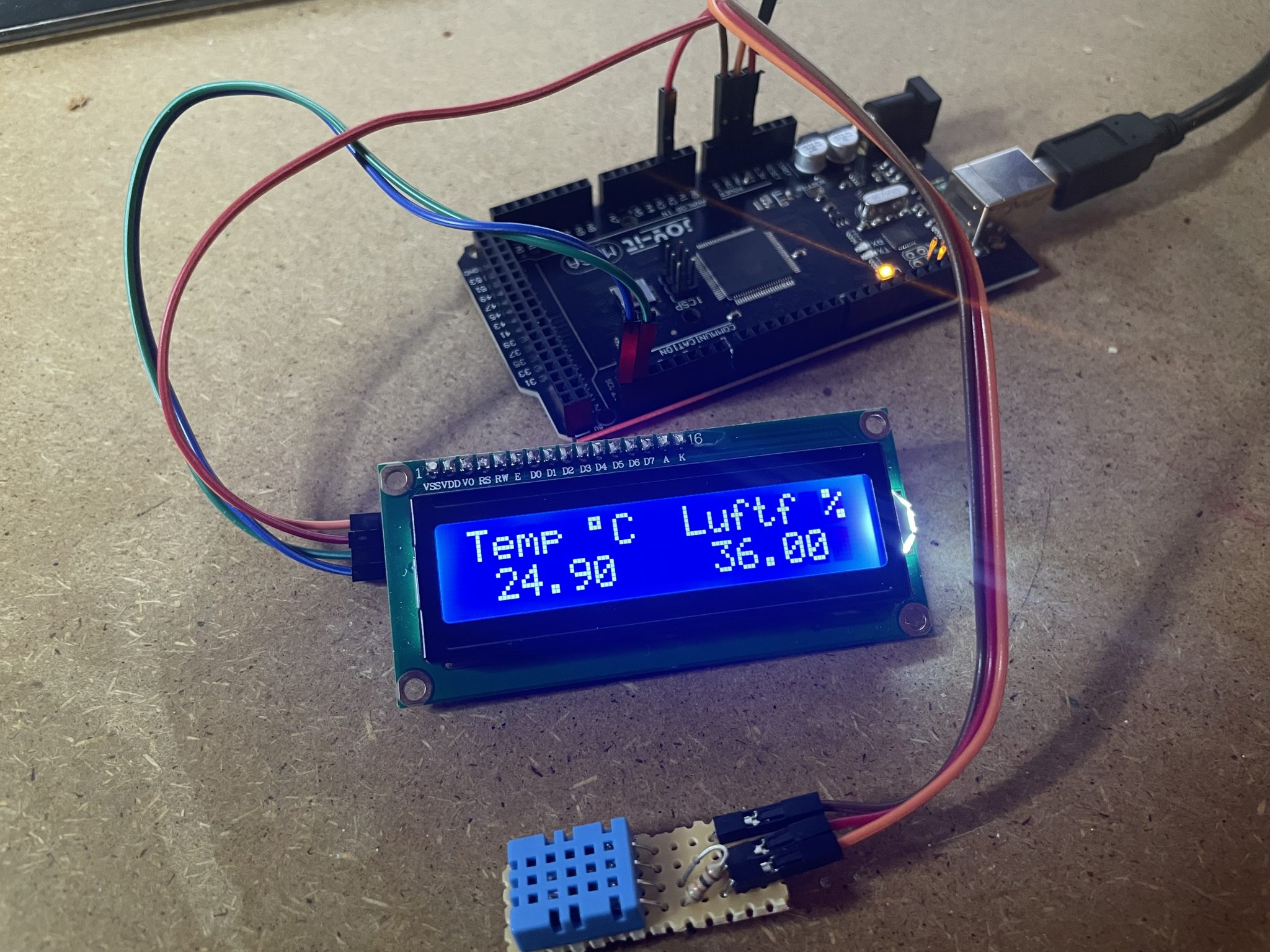 Luftfeuchte und Temperatur mit Arduino, DHT11 und Anzeigemodul - Dipl ...